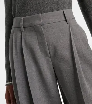 Brunello Cucinelli Wool Wide-leg Trousers - Grey