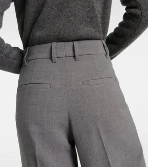 Brunello Cucinelli Wool Wide-leg Trousers - Grey