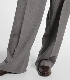 Brunello Cucinelli Wool Wide-leg Trousers - Grey