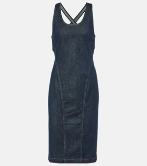 AZZEDINE ALAIA Alaïa Denim Midi Dress - Blue