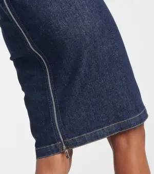 AZZEDINE ALAIA Alaïa Denim Midi Dress