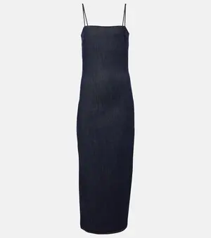 AZZEDINE ALAIA Alaïa Denim Midi Dress - Blue