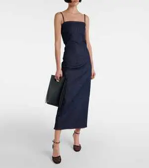 AZZEDINE ALAIA Alaïa Denim Midi Dress