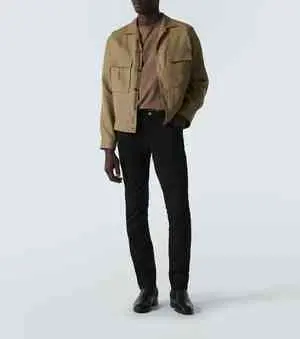 FRAME L'homme Mid-rise Slim Jeans - Black