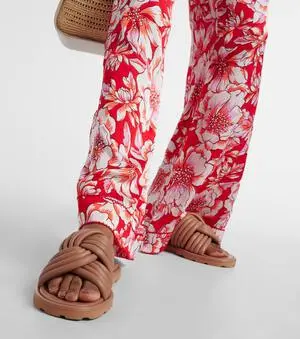 GIANVITO ROSSI Ottavia Leather Slides - Brown