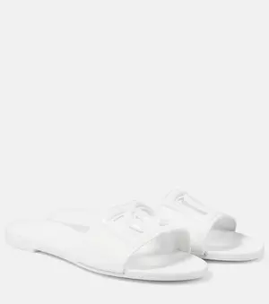 Dolce & Gabbana Dg Cutout Rubber Slides - White