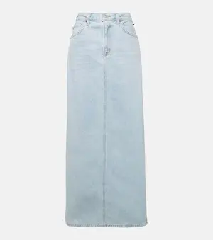 AGOLDE Astrid Slice Denim Maxi Skirt - Blue