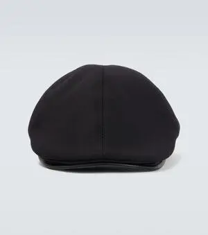 Giorgio Armani Wool And Cashmere-blend Flat Cap - Black