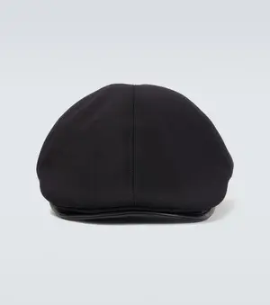 Giorgio Armani Wool And Cashmere-blend Flat Cap - Black