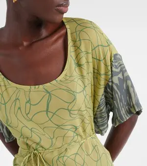 Dries Van Noten Printed Georgette Minidress
