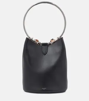 Alaïa Large Leather Bucket Bag With Ring Handle - Black