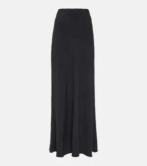 AMI Paris Crêpe Maxi Skirt - Black