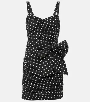 Dolce & Gabbana Polka-dot Cotton-blend Minidress - Black