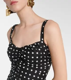 Dolce & Gabbana Polka-dot Cotton-blend Minidress
