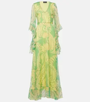 Etro Printed Silk Maxi Dress