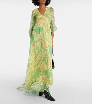 Etro Printed Silk Maxi Dress