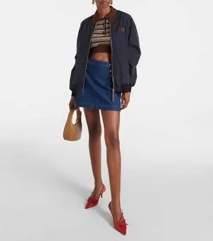 FRAME Sailor Snap Denim Miniskirt