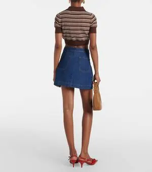 FRAME Sailor Snap Denim Miniskirt