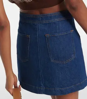FRAME Sailor Snap Denim Miniskirt