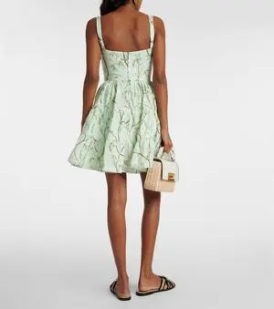 Agua Bendita Lima Printed Minidress - Green