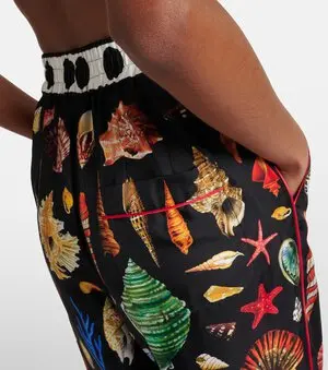 Dolce & Gabbana Capri Printed Silk Satin Pants