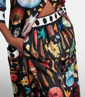 Dolce & Gabbana Capri Printed Silk Satin Pants