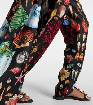 Dolce & Gabbana Capri Printed Silk Satin Pants
