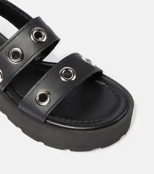 GIANVITO ROSSI Leather Platform Sandals - Black