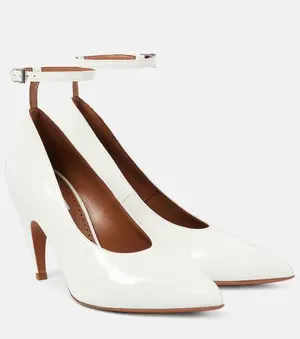 Alaïa Shark Patent Leather Pumps - White