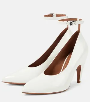 Alaïa Shark Patent Leather Pumps - White