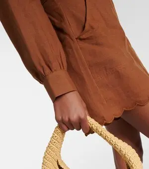 ERES Joli Scalloped Linen Wrap Top