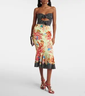 Dolce & Gabbana Capri Printed Silk-blend Midi Skirt