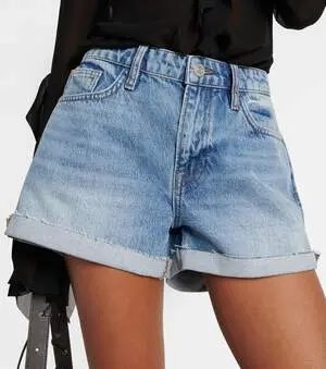 FRAME Le Grand Garçon High-rise Denim Shorts