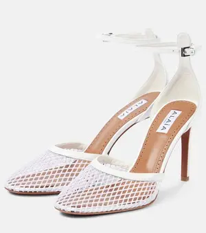 Alaïa Leather-trimmed Mesh Pumps - White