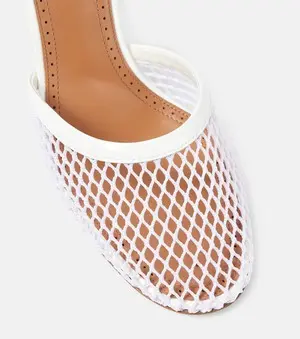 Alaïa Leather-trimmed Mesh Pumps - White