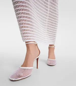 Alaïa Leather-trimmed Mesh Pumps - White