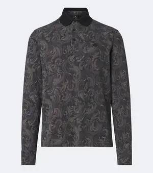 Etro Printed Cotton Piqué Polo Shirt - Black
