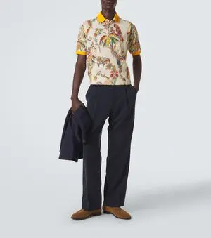 Etro Printed Cotton Piqué Polo Shirt - Multicoloured