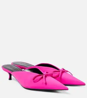 Balenciaga Knife Bow Leather-trimmed Pumps - Pink