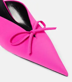 Balenciaga Knife Bow Leather-trimmed Pumps