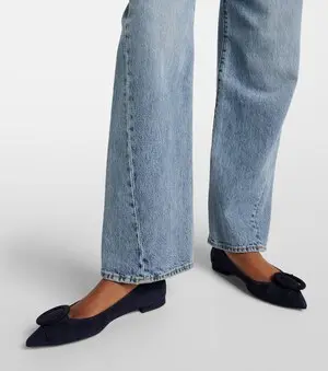 GIANVITO ROSSI Camden Suede Ballet Flats