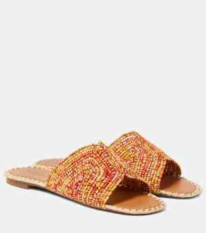 Clergerie Ineni Raffia Slides - Multicoloured