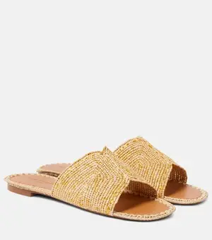 Clergerie Ineni Raffia Slides - Beige