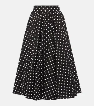 Dolce & Gabbana Polka-dot High-rise Cotton Poplin Midi Skirt