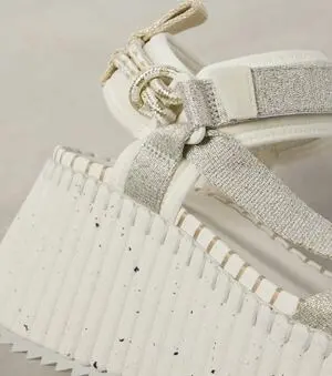 Chloé Nama Metallic Wedge Sandals
