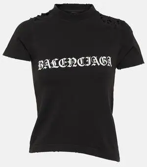 Balenciaga Gothic Type Shrunk T-shirt - Black