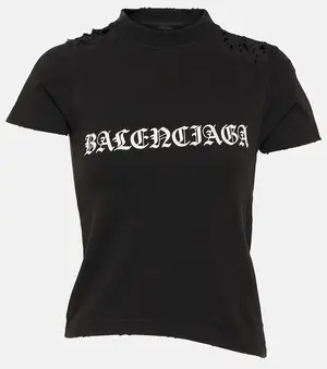 Balenciaga Gothic Type Shrunk T-shirt - Black