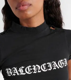 Balenciaga Gothic Type Shrunk T-shirt - Black