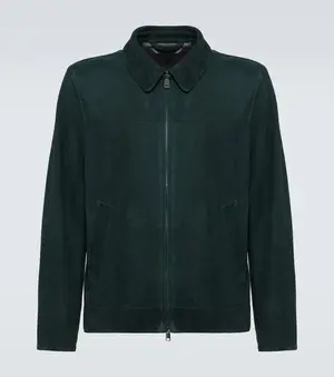 Brioni Suede Blouson Jacket - Green