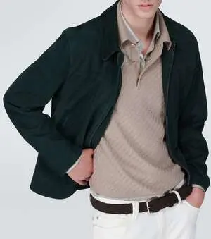 Brioni Suede Blouson Jacket - Green